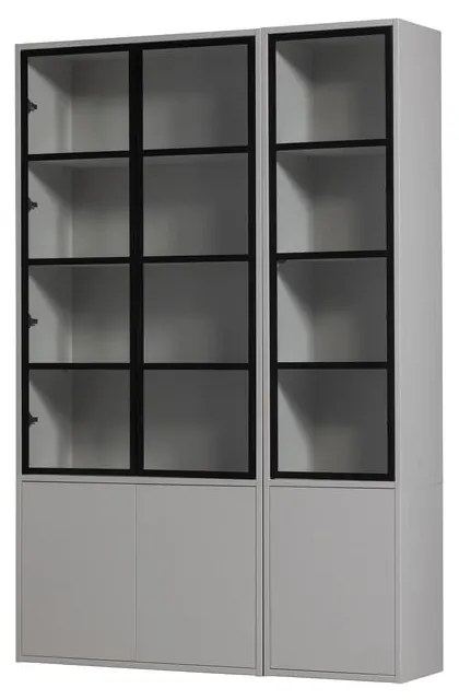 Světle šedá vitrína z borovicového dřeva 53x230 cm Basic – vtwonen