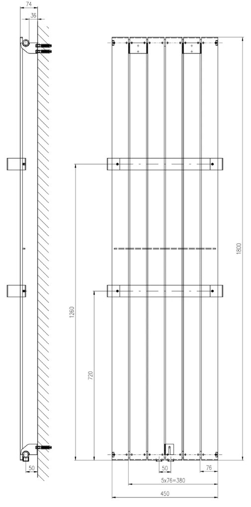 Sapho Sapho, COLONNA topné těleso 450x1800mm, pískovec, IR148S