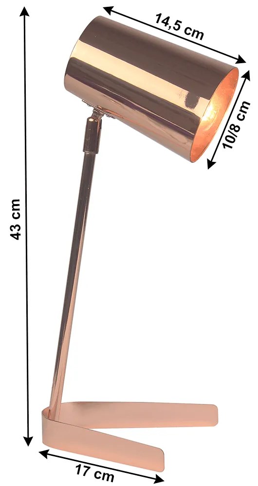 TEMPO Stolní lampa, kov / rose gold, FABEL