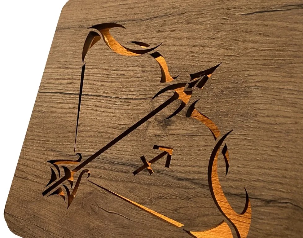 Li-Go Znamení "Střelec" lampa 19x19cm provedení povrchu: dub světlý