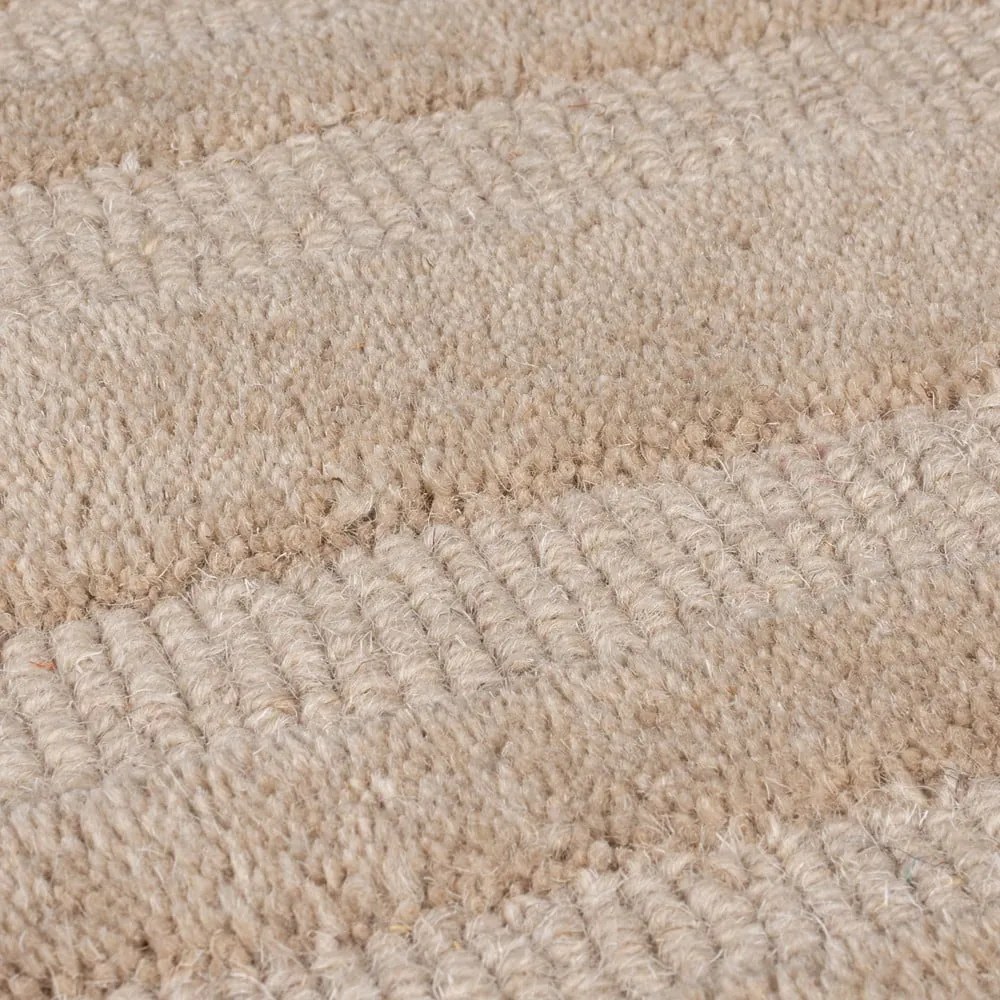 Béžový ručně tkaný vlněný koberec 200x290 cm Zen Rectangles – Flair Rugs