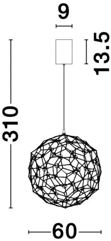LED lustr Sole 60 zlaté