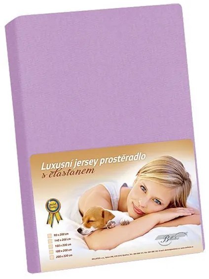 Bellatex Jersey prostěradlo s elastanem fialové - 200x220 cm