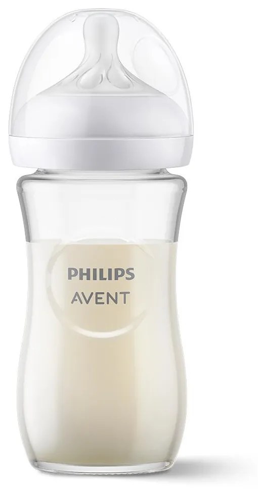 Avent Láhev Natural Philips Response skleněná 240 ml, 1 m+