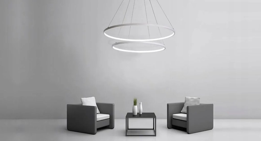 Toolight - LED závěsné svítidlo Vegas 40+60cm + dálkové ovládání, bílá, OSW-07858