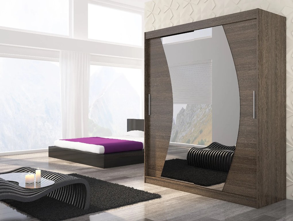 ADRK Furniture Posuvná skříň s zrcadlem DOLORES 180 ADRK-SW-DOL-CH-180