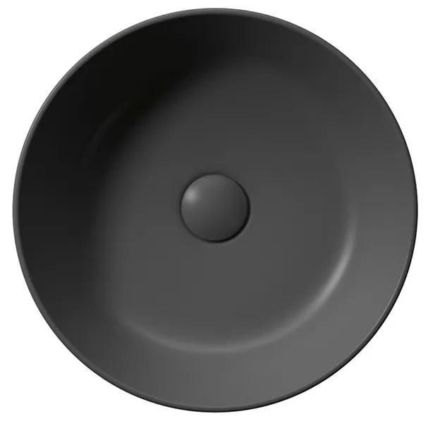 GSI KUBE X keramické umyvadlo na desku, průměr 32cm, černá mat 943526