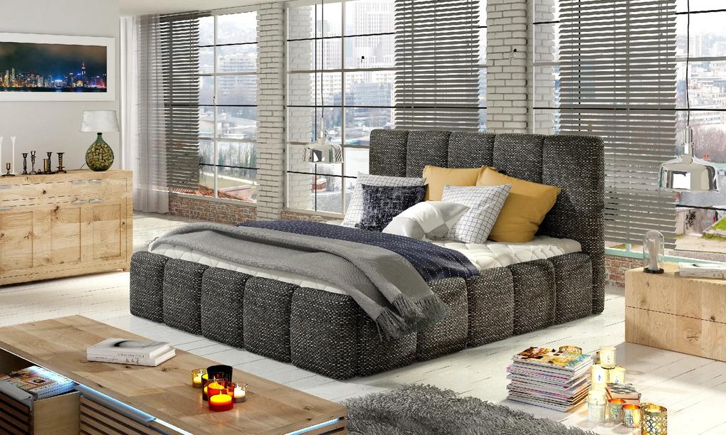Eltap Čalouněná postel Edvige s úložným prostorem Materiál a barva potahu: Soft 11 - černá, Rozměry (cm): 160x200