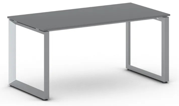 Kancelářský stůl PRIMO INSPIRE, 160x80 cm, šedostříbrná podnož, grafit