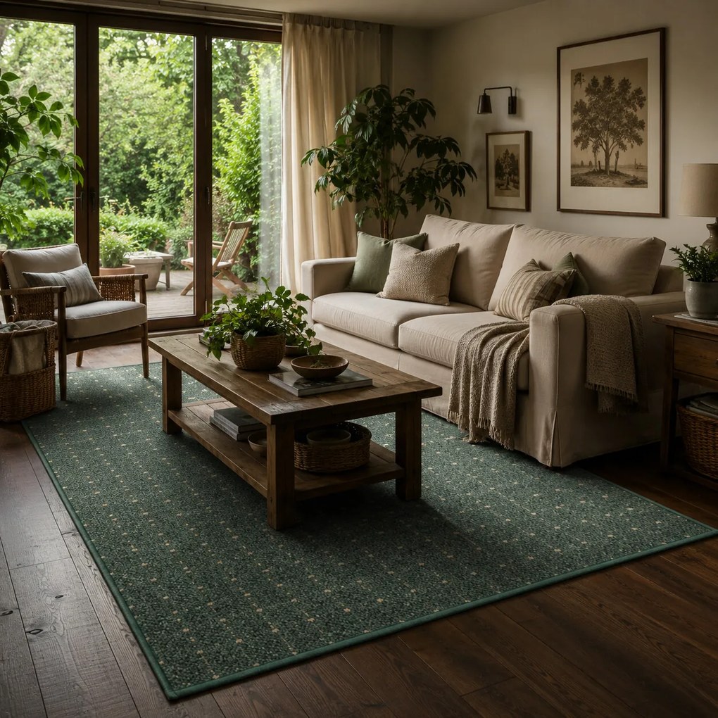 Condor Carpets, Kusový koberec Udinese zelený, 400x500, zelená, chodba / předsíň