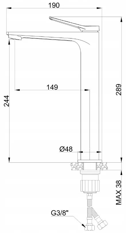 Invena Alonia, vysoká umyvadlová baterie h-289, zlatá matná, INV-BU-70-W09-V