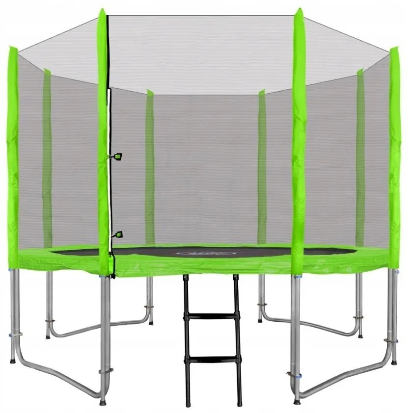 Zelená trampolína + síť + schůdky průměr 305 cm