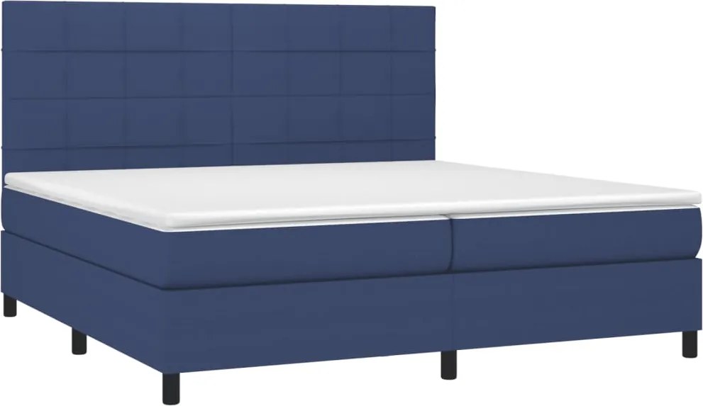 Box spring postel s matrací modrá 200x200 cm textil 3141807
