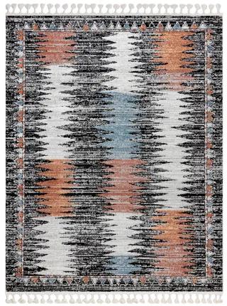 Moderní koberec BELLE BR23A černý / růžový střapce velikost 120x170 cm | krásné koberce cz