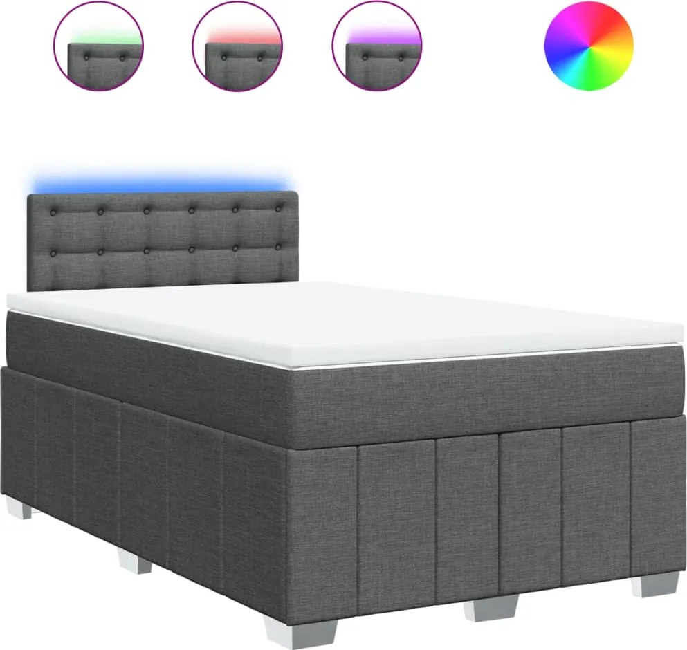 Box spring postel s matrací tmavě šedá 120x200 cm textil 3289350