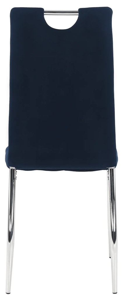 Jídelní židle, modrá Velvet látka / chrom, OLIVA NEW