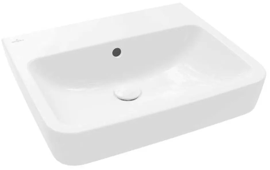 Villeroy & Boch O.novo - Umyvadlo 55x46 cm, s přepadem, bez otvoru pro baterii, CeramicPlus, alpská bílá 4A41MLR1