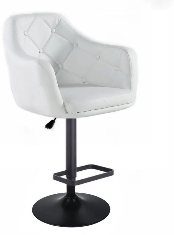 LuxuryForm Barová židle ANDORA na černém talíři - bílá