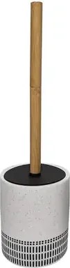 SPIRELLA WC štětka YUMA bílo-černá / Polyresin, bambus / 110 x 36 cm