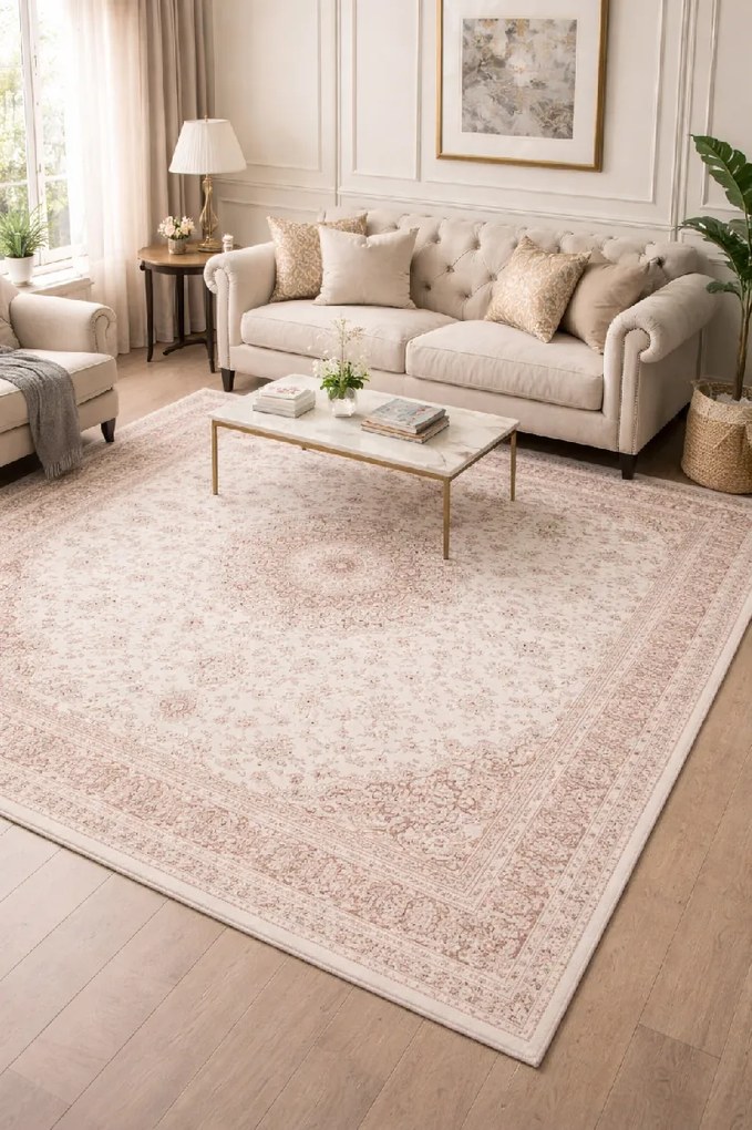 BE Koberec Jasmin 9871 CREAM - krémový obdélníkový Rozměr: 80x150 cm