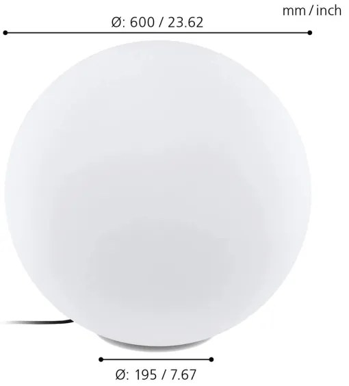 Eglo 98108 - LED RGBW Venkovní lampa MONTEROLO-C LED/9W/230V IP65 pr.600