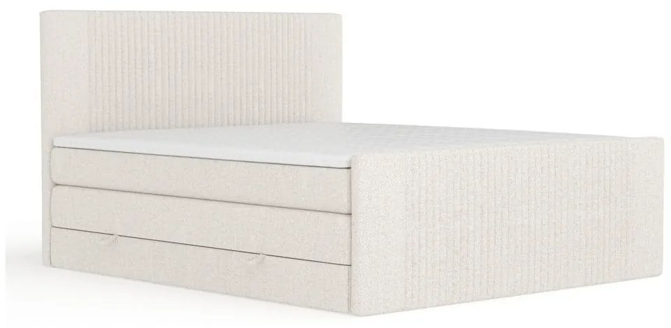 Béžová boxspring postel s úložným prostorem 160x200 cm Bergamo – Maison de Rêve