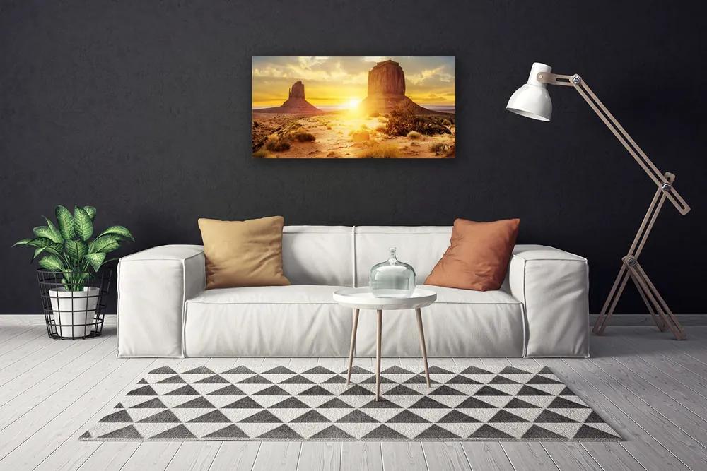 Obraz na plátně Poušť Slunce Krajina 120x60 cm