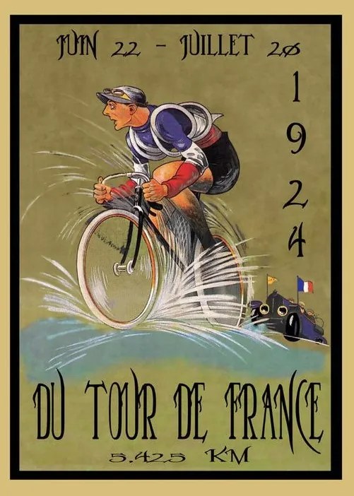 Plechová cedule Tour de France 1924 Velikost: A4 (30 x 20 cm)