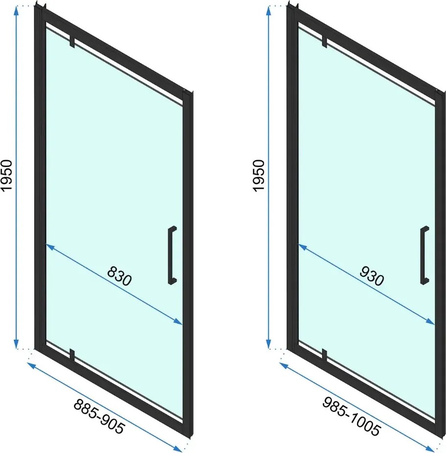 Rea Rapid Swing, rohový sprchový kout 90(dveře) x 90(stěna), 6mm čiré sklo, chromový profil, KPL-K2606