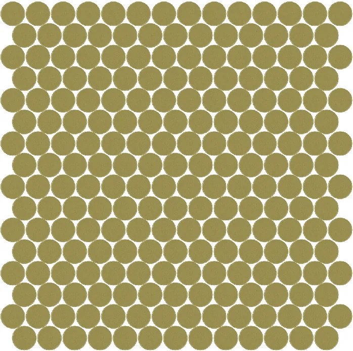 Hisbalit Obklad skleněná zelená Mozaika 337B MAT kolečka  kolečka prům. 2,2 (33,33x33,33) cm - KOL337BMH