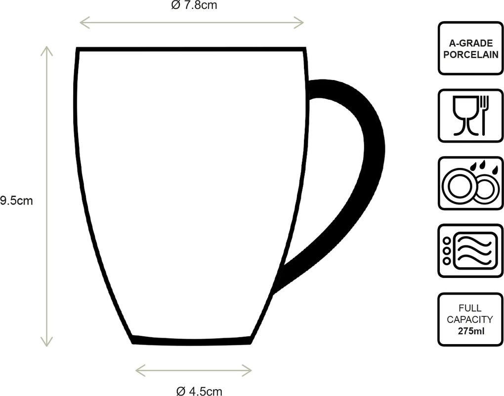 vtwonen Matt Black hrnek 275 ml, černý matný (Střední porcelánový hrnek v černé matné barvě)