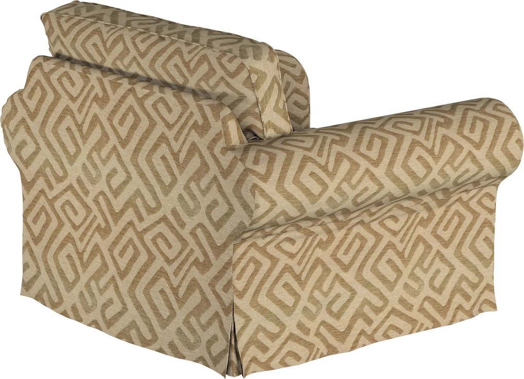 Potah na křeslo IKEA Ektorp barva béžová látka pletený vzor, vzorované