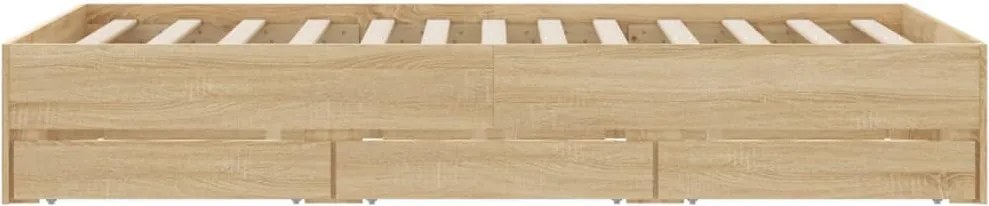 Rám postele se zásuvkami dub sonoma 120x200 cm kompozitní dřevo 3207282