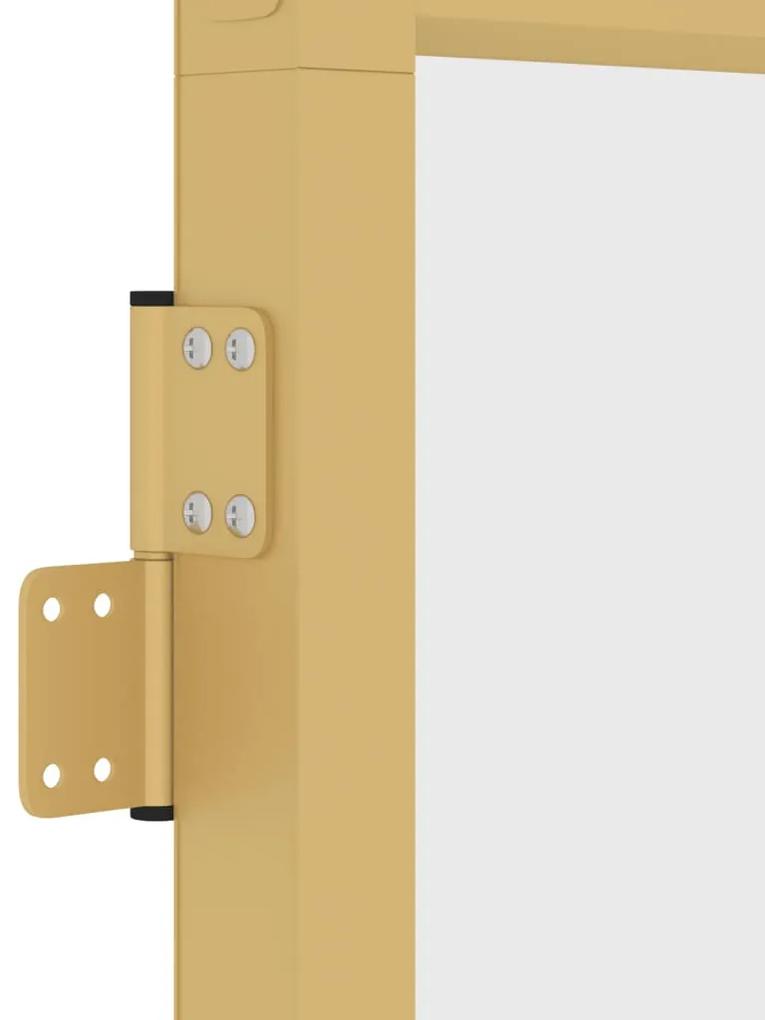 Interiérové dveře úzké zlaté 76x201,5 cm tvrzené sklo a hliník - Default Title