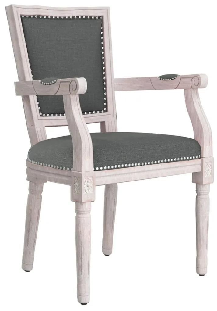 344495 vidaXL Jídelní židle tmavě šedá textil