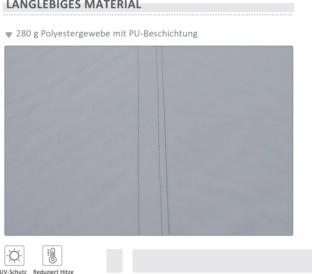 Outsunny Kloubová Markýza s Ručním Kolečkem, Výškově Nastavitelná, Ochrana proti Slunci, UV Odolná Markýza pro Balkon včetně Nábytkového Držáku, Šířk…