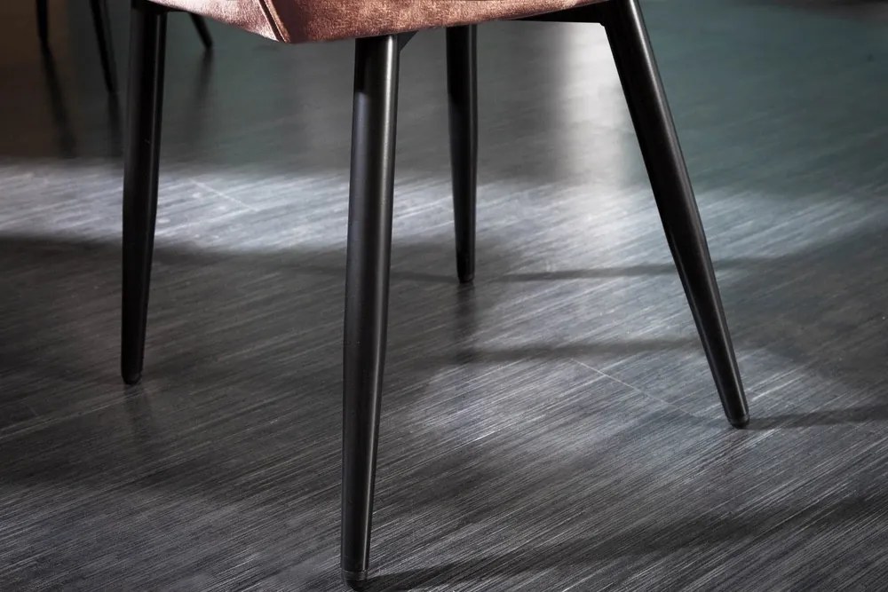Designová židle Garold hnědý samet