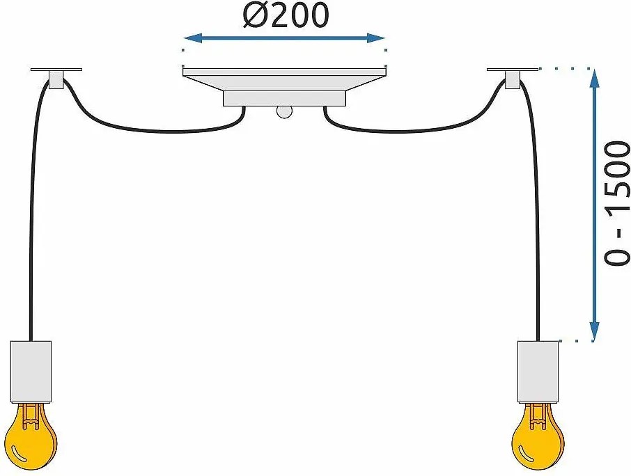 Toolight - Stropní lampa Spider 8xE27, černá, OSW-00018
