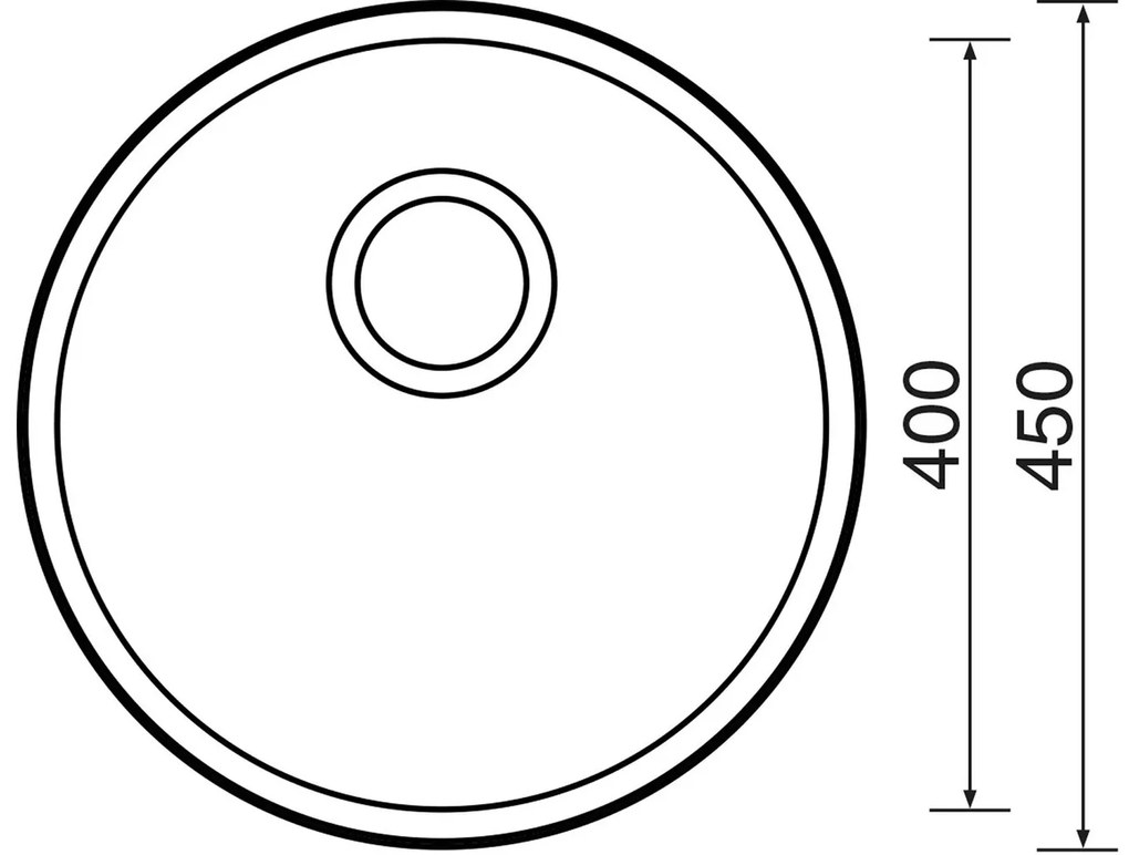 Nerezový dřez Sinks ROUND 450 V 0,6mm matný