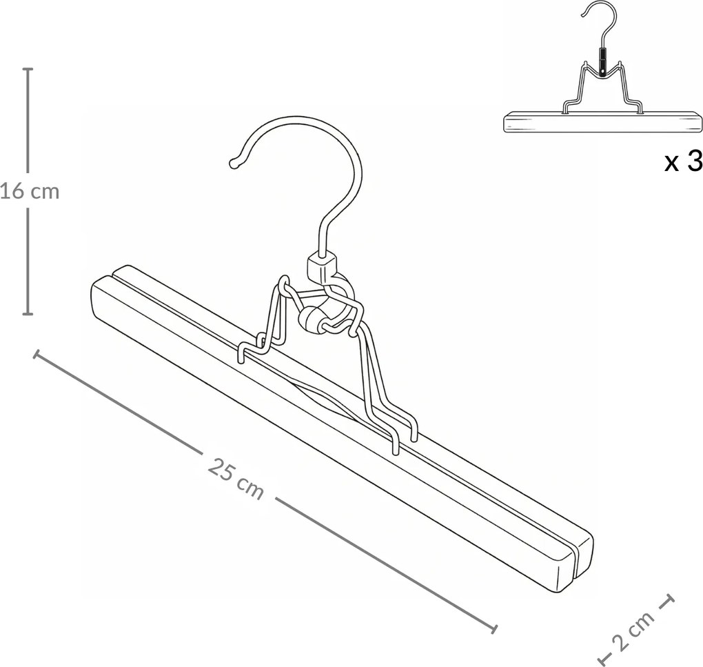 Ramínko na kalhoty ILA, 3 ks