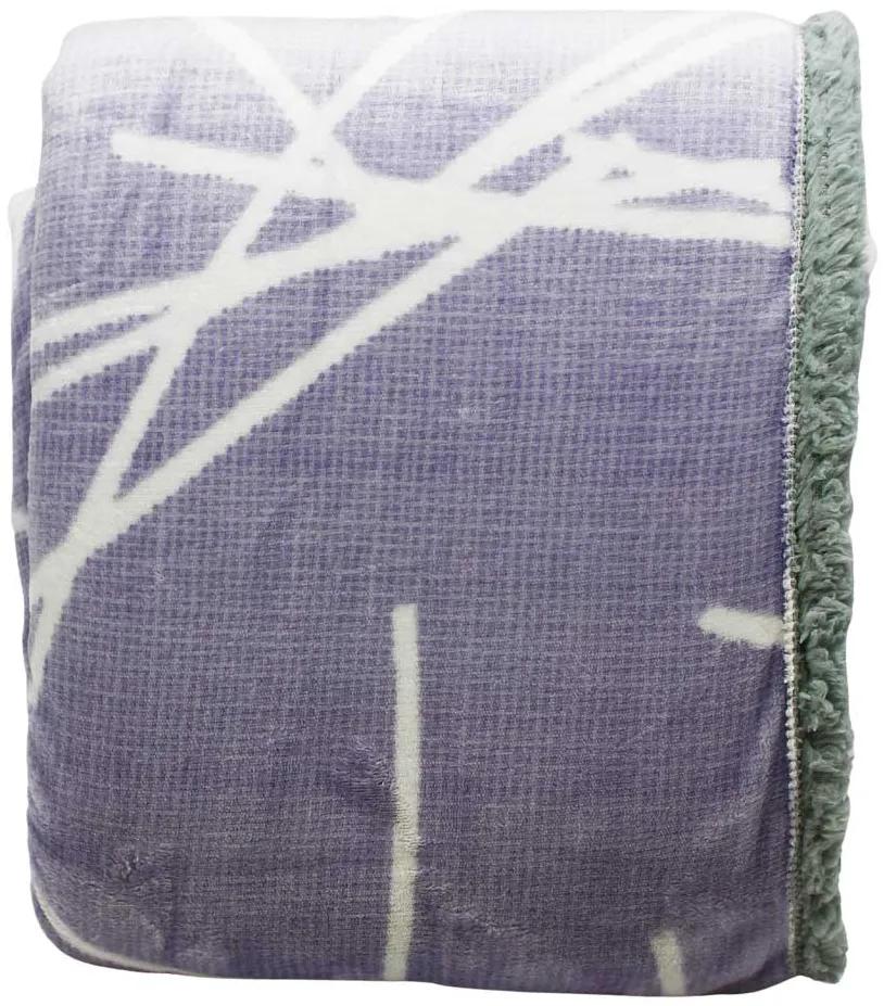HOME ELEMENTS Flanelová deka s beránkem 150 x 200 cm, světle fialová