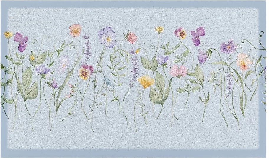 Rohožka z PVC 40x70 cm Blue Wild Flowers – Artsy Doormats