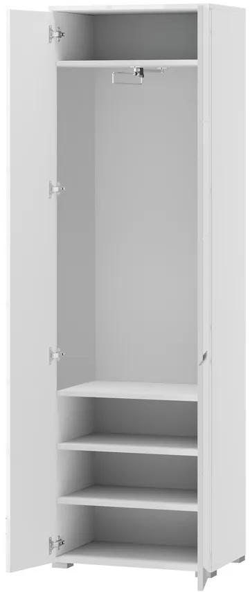 Skříň 2-dveřová se zrcadlem SELENE 22 bílá lesk
