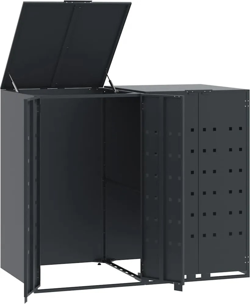 Box na 2 popelnice antracitový 138 x 79 x 117 cm ocel 3279982