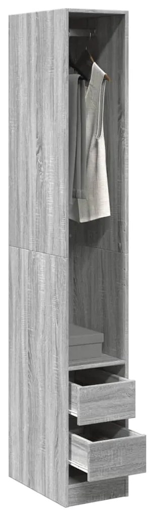 Šatní skříň šedá sonoma 30 x 50 x 200 cm kompozitní dřevo 3307743