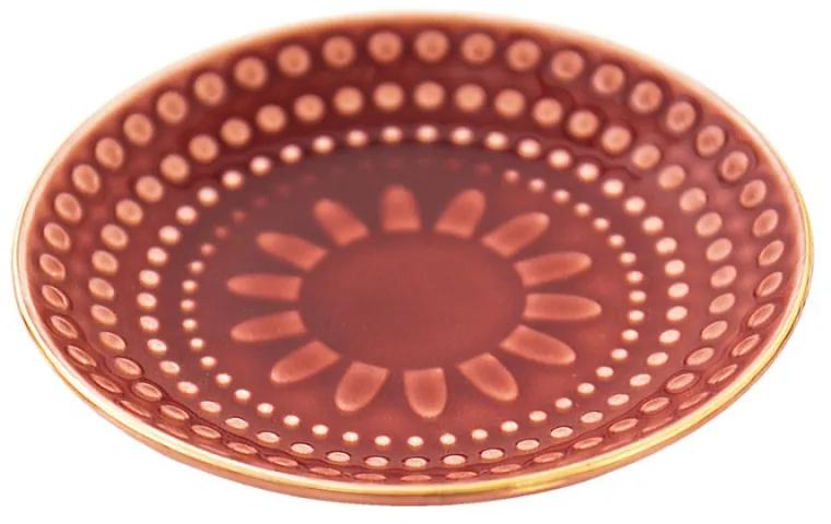 Malý červený snidaňový talířek Breakfast – 13x2 cm