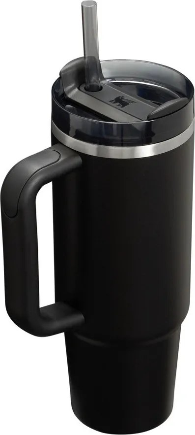 Černá termoska s brčkem z nerezové oceli 890 ml Quencher H2.O FlowState™ Tumbler Black 2.0 – Stanley