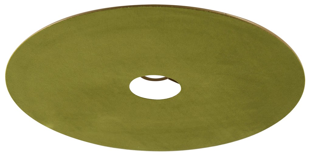 Sametové ploché stínidlo zelené se zlatem 45 cm