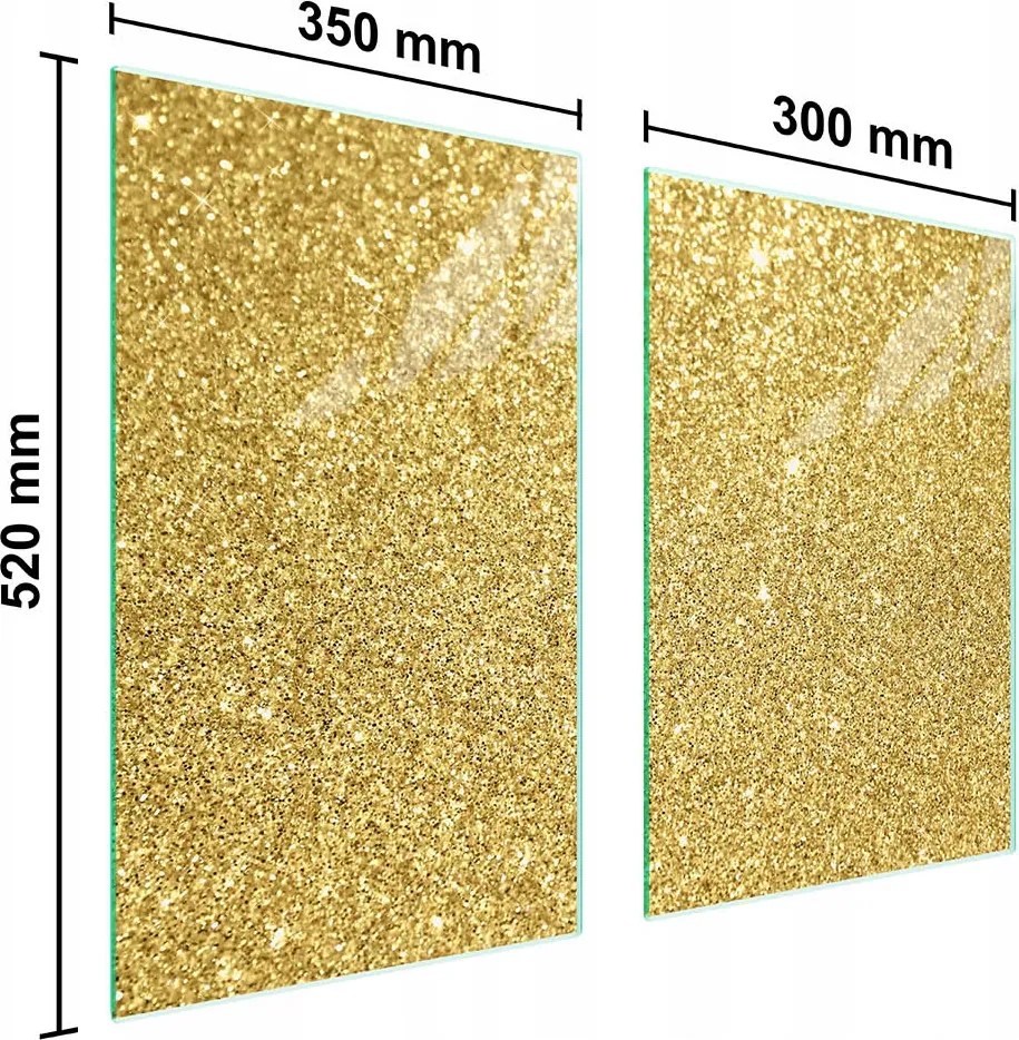 Skleněná Ochranná Deska Do Kuchyně 65x52 Zlatá