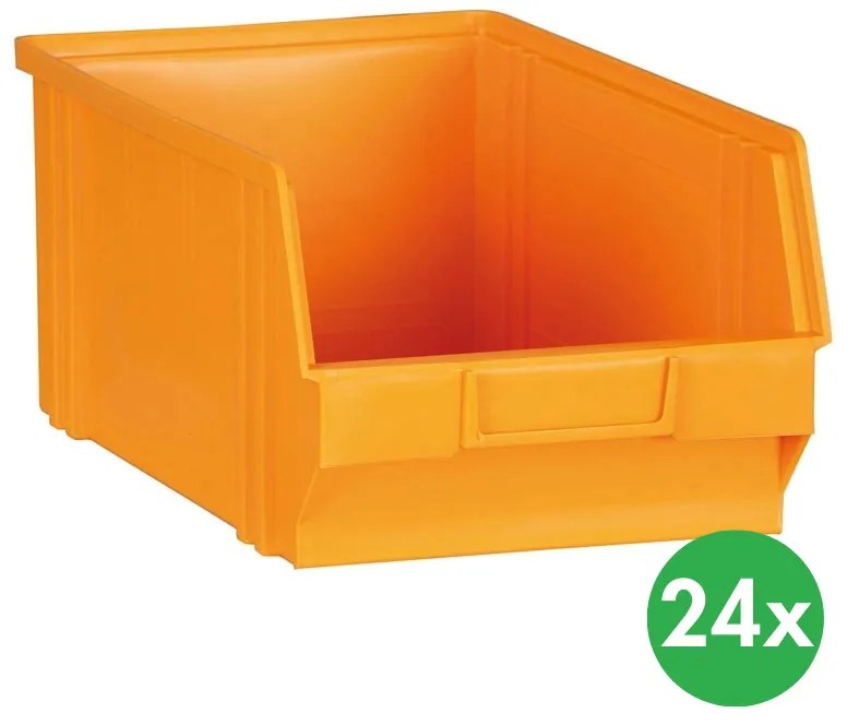 Plastové boxy BASIC, 146 x 237 x 124 mm, 24 ks, žlutooranžová